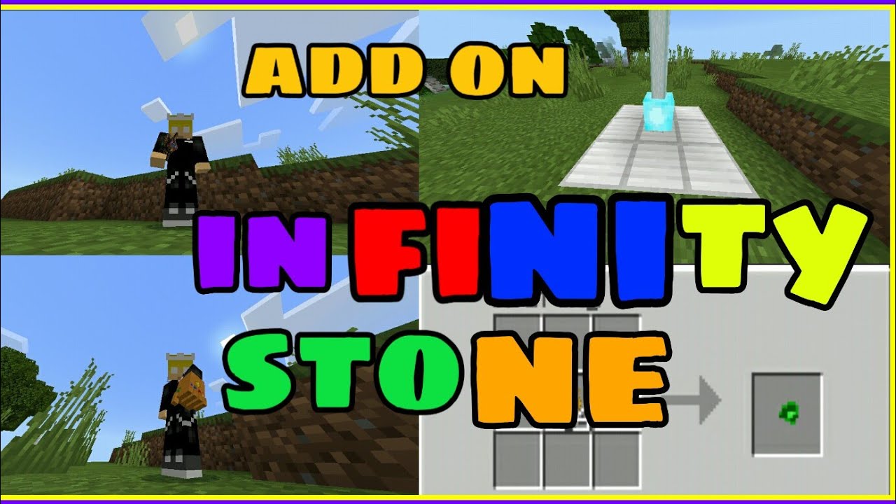 Add on infinity stone Minecraft pe ในมายคราฟ pe - YouTube