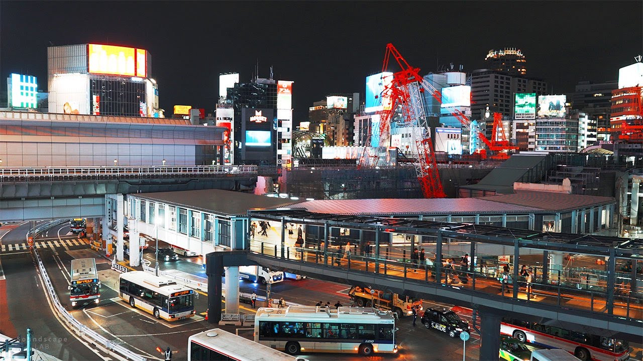 City Soundscape | Shibuya Station Bus Terminal | For Work, Sleep - YouTube