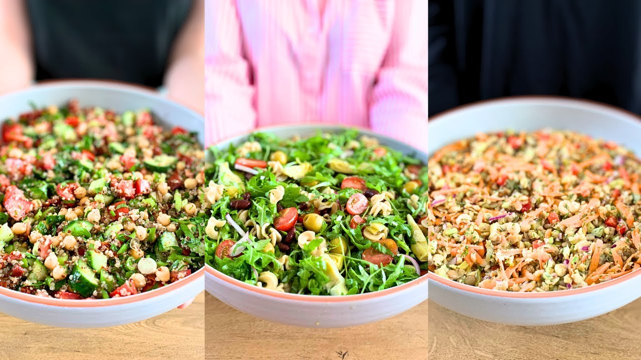 3 Salate Delicioase pentru Vara | 3 Rețete Rapide și Sănătoase - YouTube