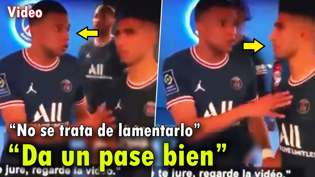MBAPPE EXPLOTA con HAKIMI por no PASARLE | VIDEO - YouTube