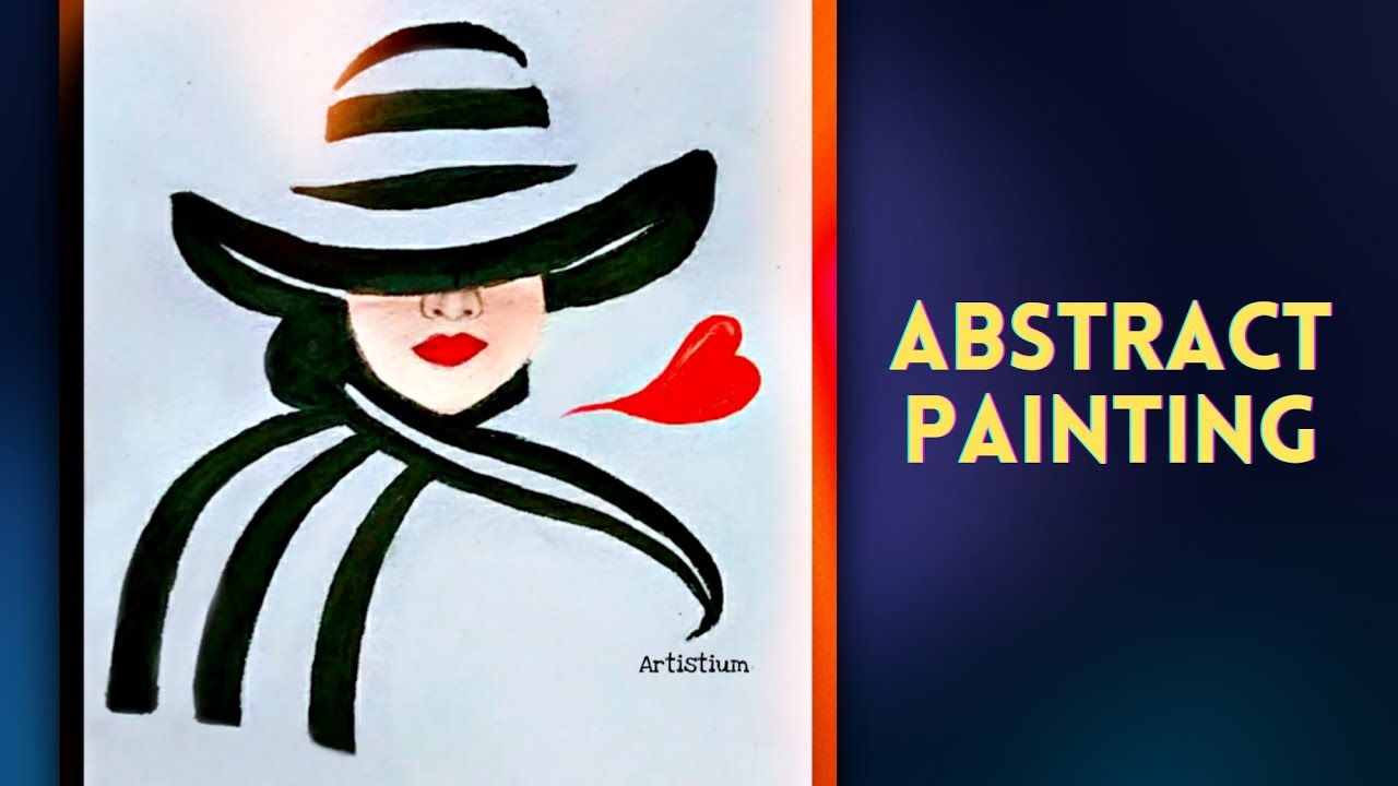 How to paint a lady with hat | Girl with red lipstick painting ...