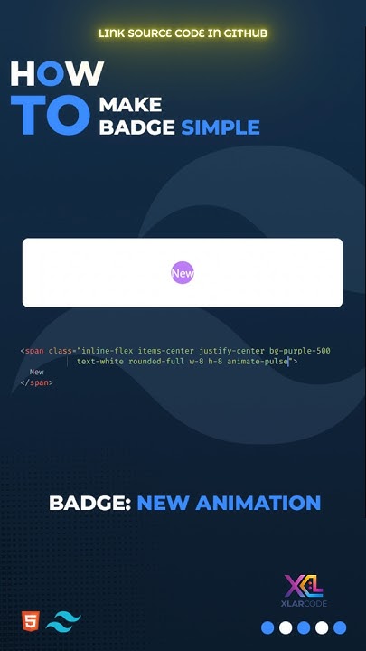 How to make badge new animation - v21 #html #tailwindcss #css #javascript #webdesign - YouTube