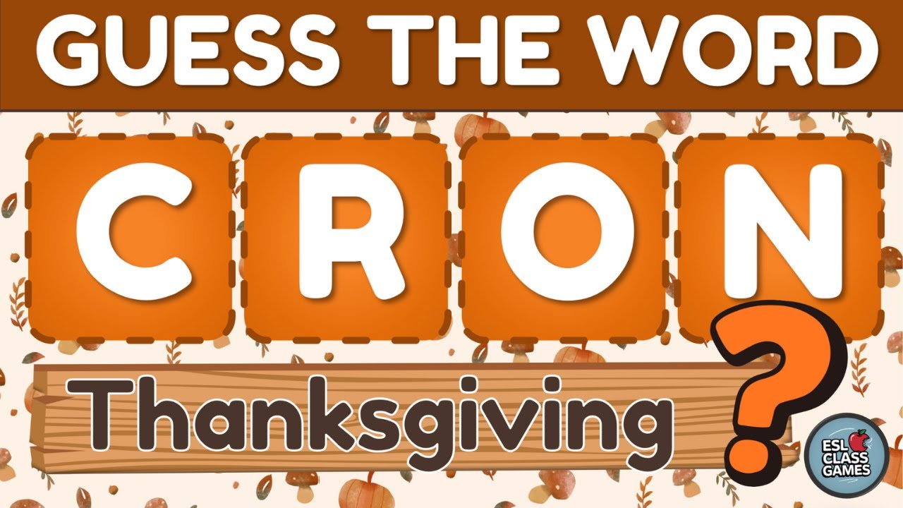 ESL Thanksgiving Vocabulary Game | Guess the Word | 10 Thanksgiving ...