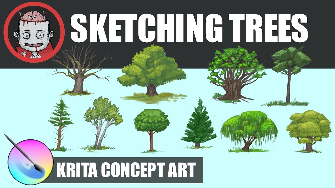 Tree sketching in Krita [timelapse] - YouTube