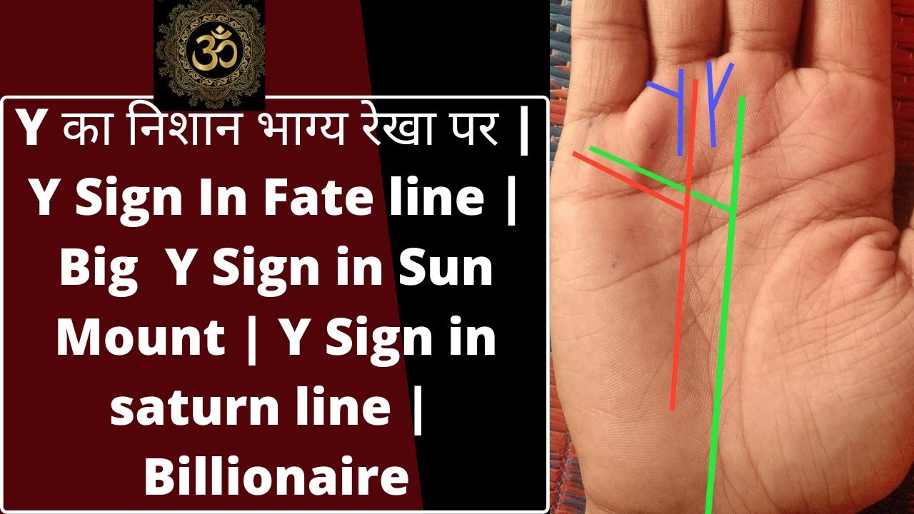 Y का निशान भाग्य रेखा पर | Y Sign In Fate line | Big Y Sign Sun Mount ...