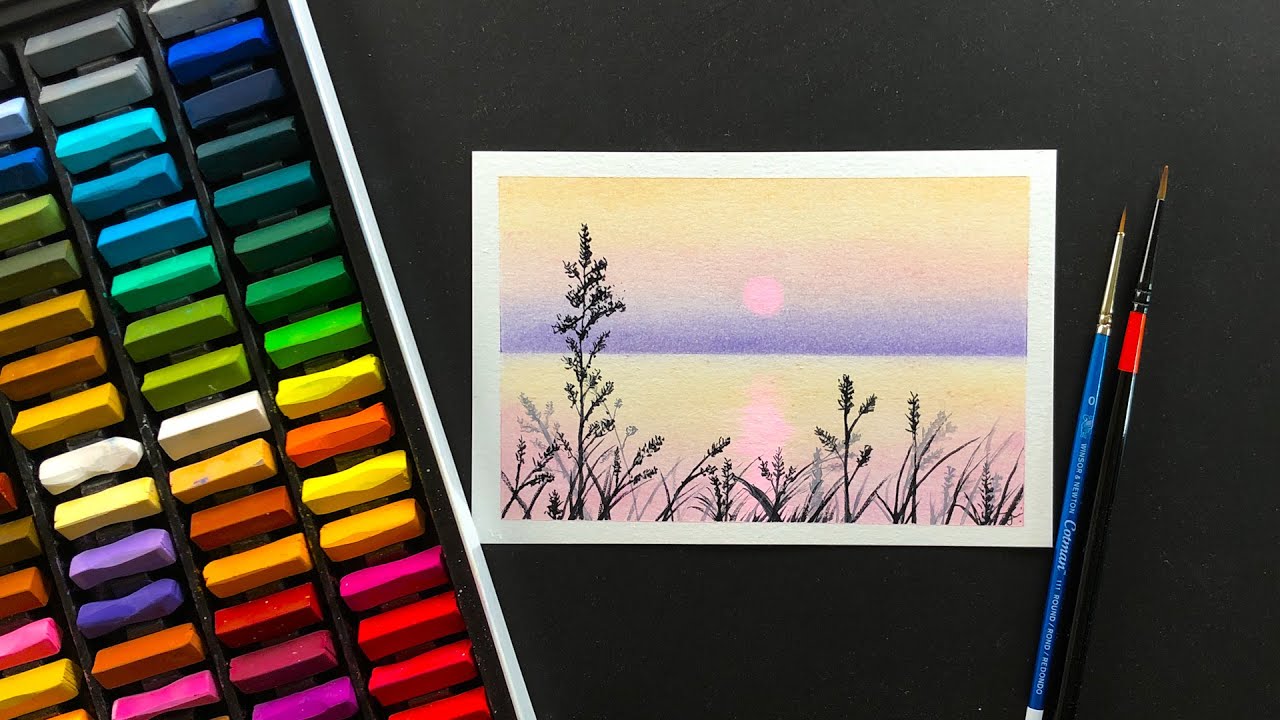 How to draw sunrise painting/easy step by step For beginners tutorial ...