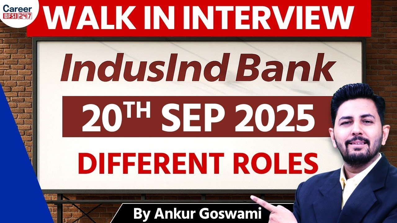 IndusInd Bank Hiring: Walk-in Interview on 20th Sep for Different Roles ...