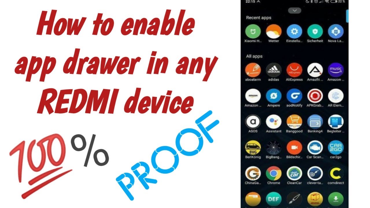 How to enable app drawer in || ANY REDMI DEVICES WITH 100% PROOF - YouTube