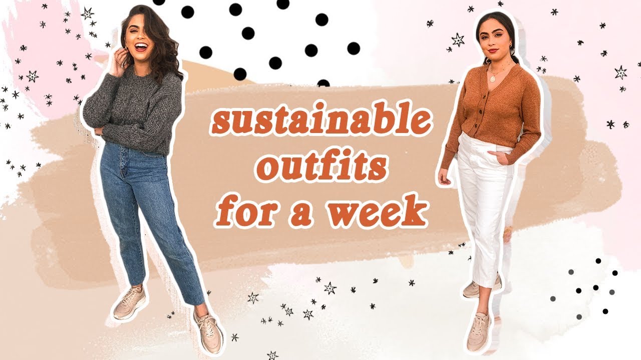 WEARING SUSTAINABLE OUTFITS FOR A WEEK ♡ - YouTube