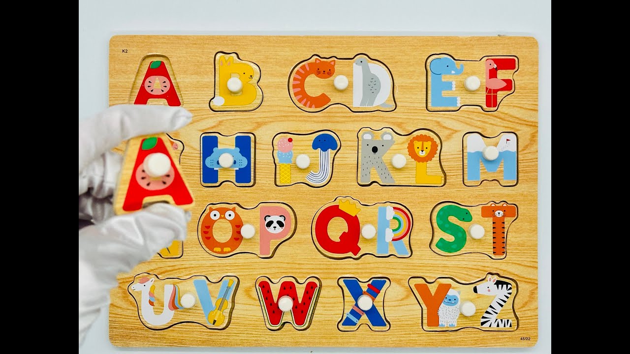 ABC Fun! Explore Our Wooden Puzzle with Colorful Animal and Fruit ...
