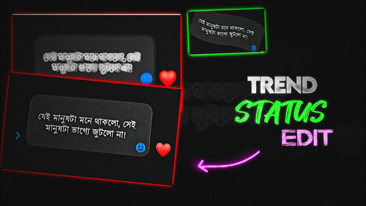 New Viral Messenger Sad Caption Screen Short Status Video Editing Only ...