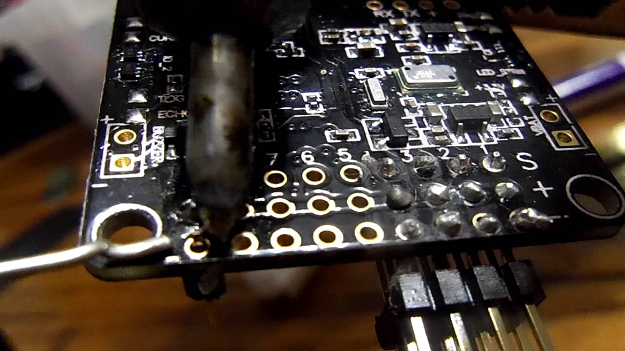 How to solder pins on flight control board SP Racing F3 - YouTube