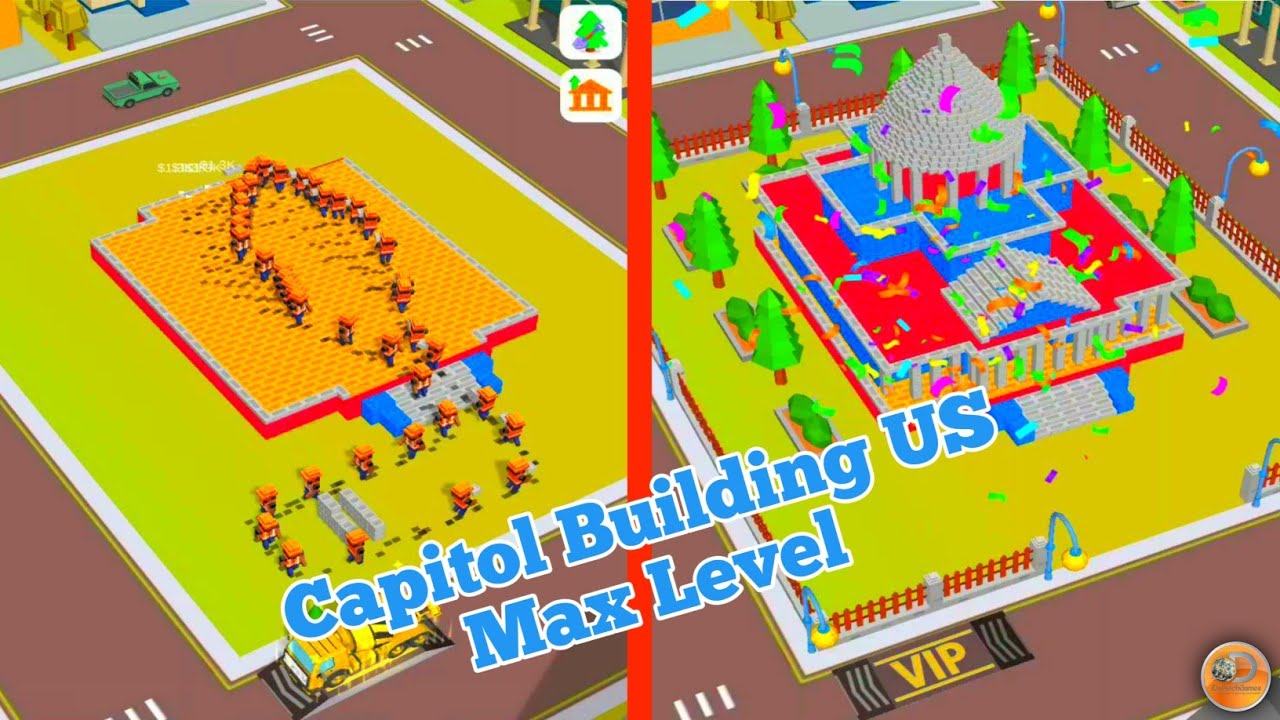 Idle Construction 3D Capitol Building US MAX LEVEL EVOLUTION! - YouTube