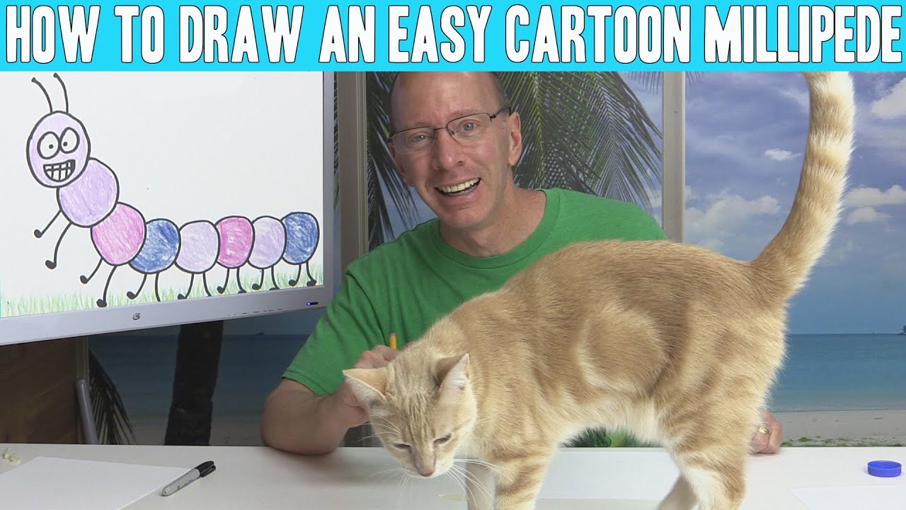 How to Draw an Easy Cartoon Millipede | Easy Art for Kids - YouTube