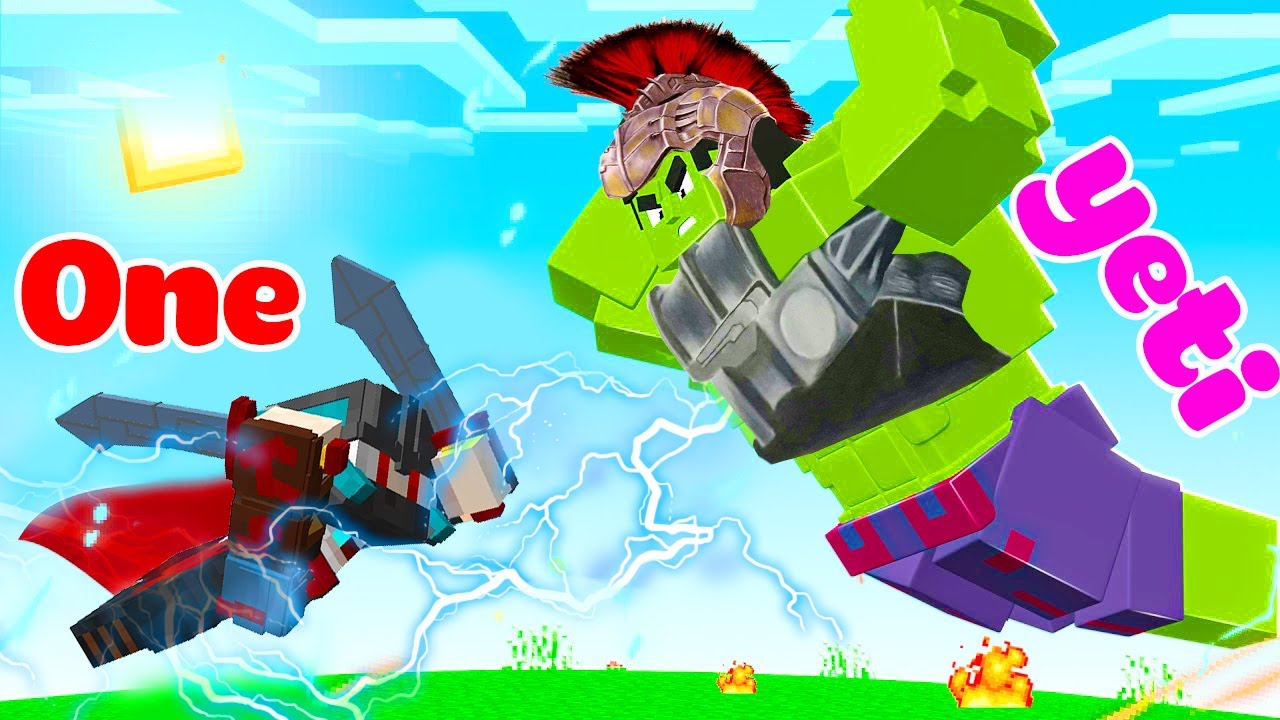ONE TRỞ THÀNH THOR GLADITOR VS NOOB YETI HULK CHIẾN BINH TRONG ...