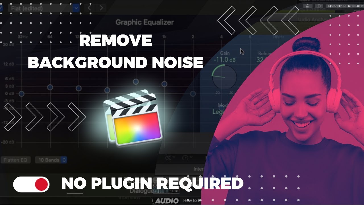 How to fix bad audio, hiss, white & background noise in FCP - YouTube