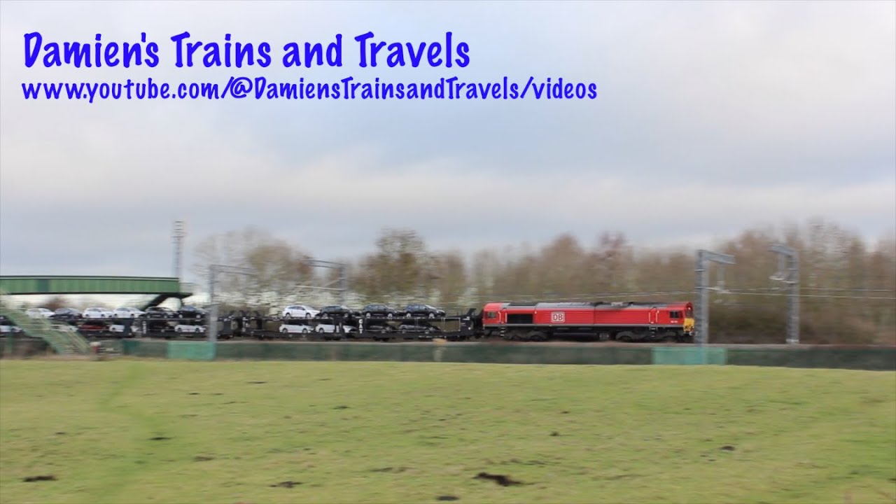 MML DB Cargo Class 66 No. 66181 with Toyota Car Train at Irchester, 7th ...