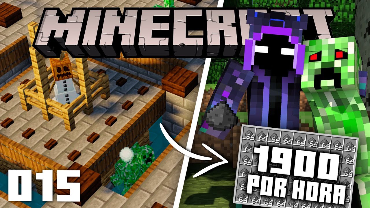 FARM de CREEPER que RENDE 1900 PÓLVORAS por HORA no MINECRAFT! - Minecraft Survival 015 - YouTube