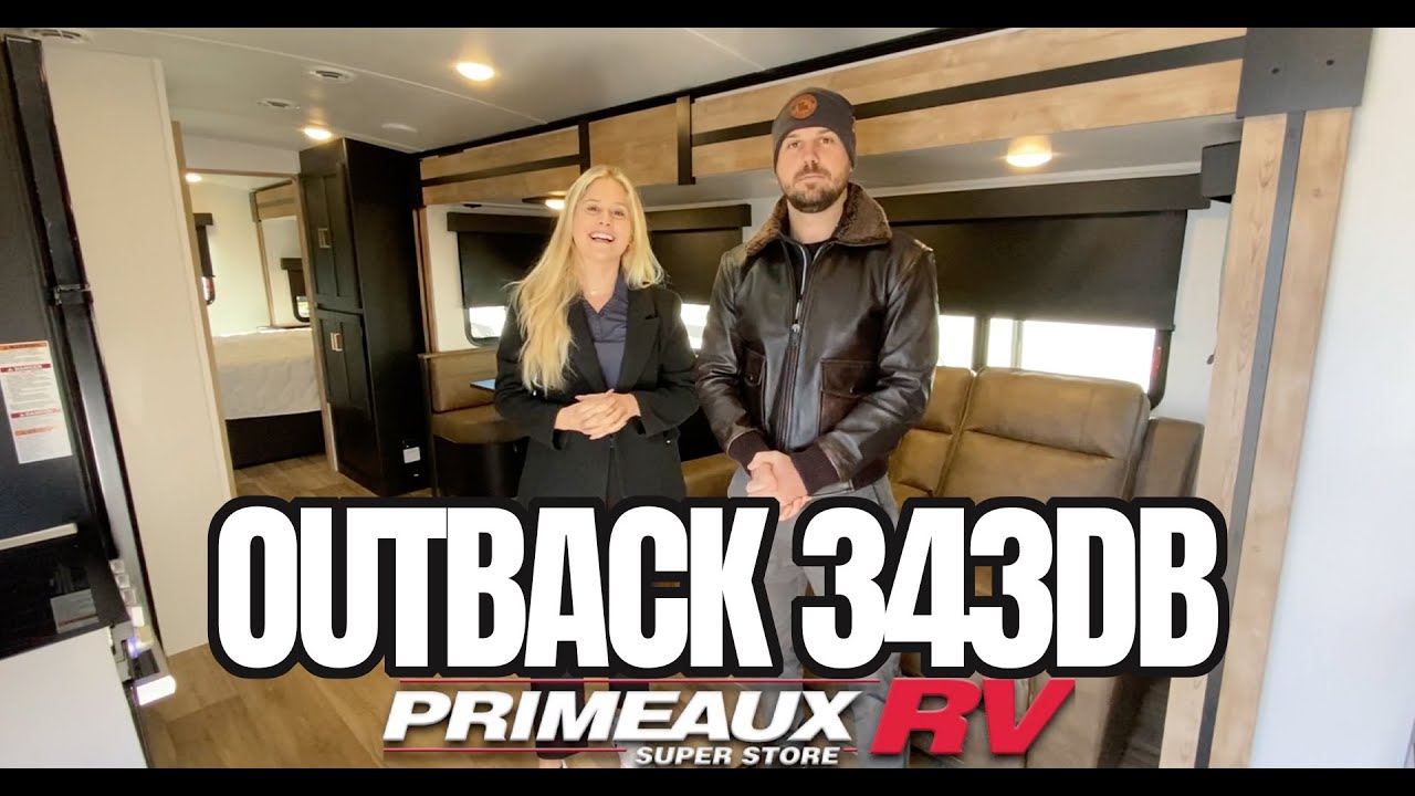 2023 Outback 343DB Walk Through with Lauren & Kennon - YouTube
