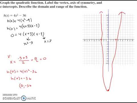 Alg 1 - 8.5 (2) - Graphing Quadratics in Intercept Form - YouTube