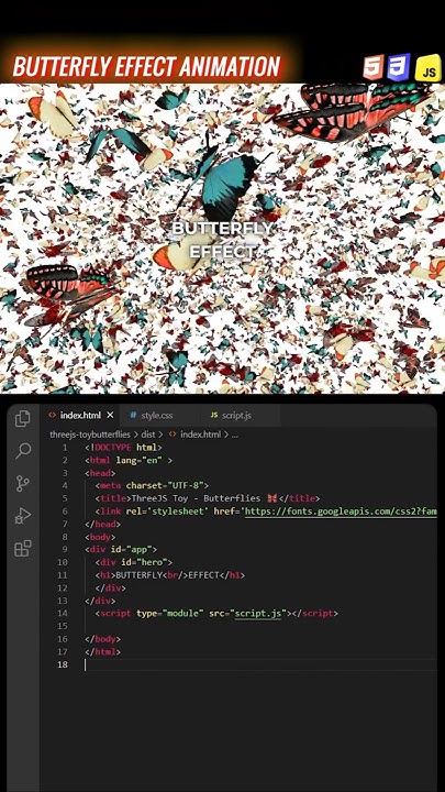 Butterfly Effect Animation Programming Html Css Js Code Web
