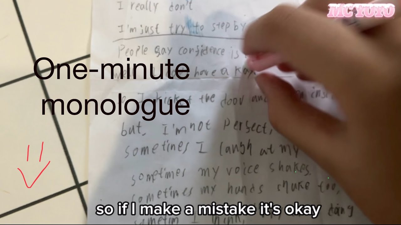 One-minute monologue - YouTube
