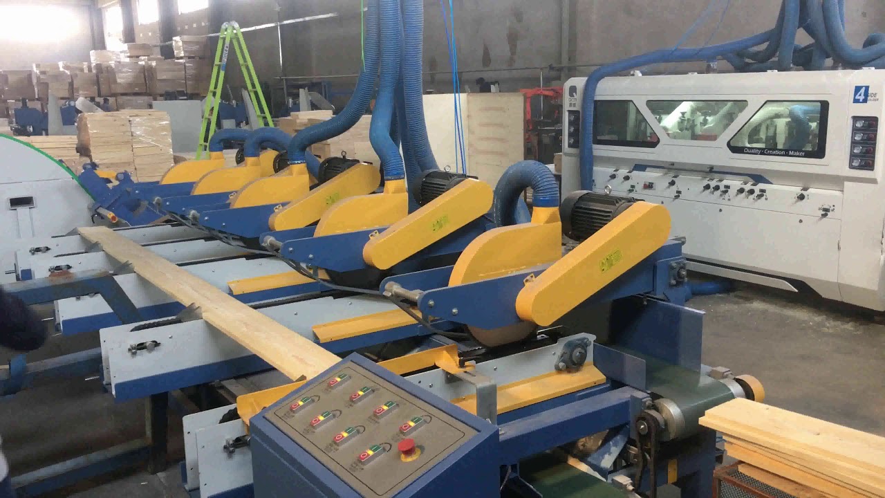 S1002 Automatic multi head cross cut saw~2 - YouTube