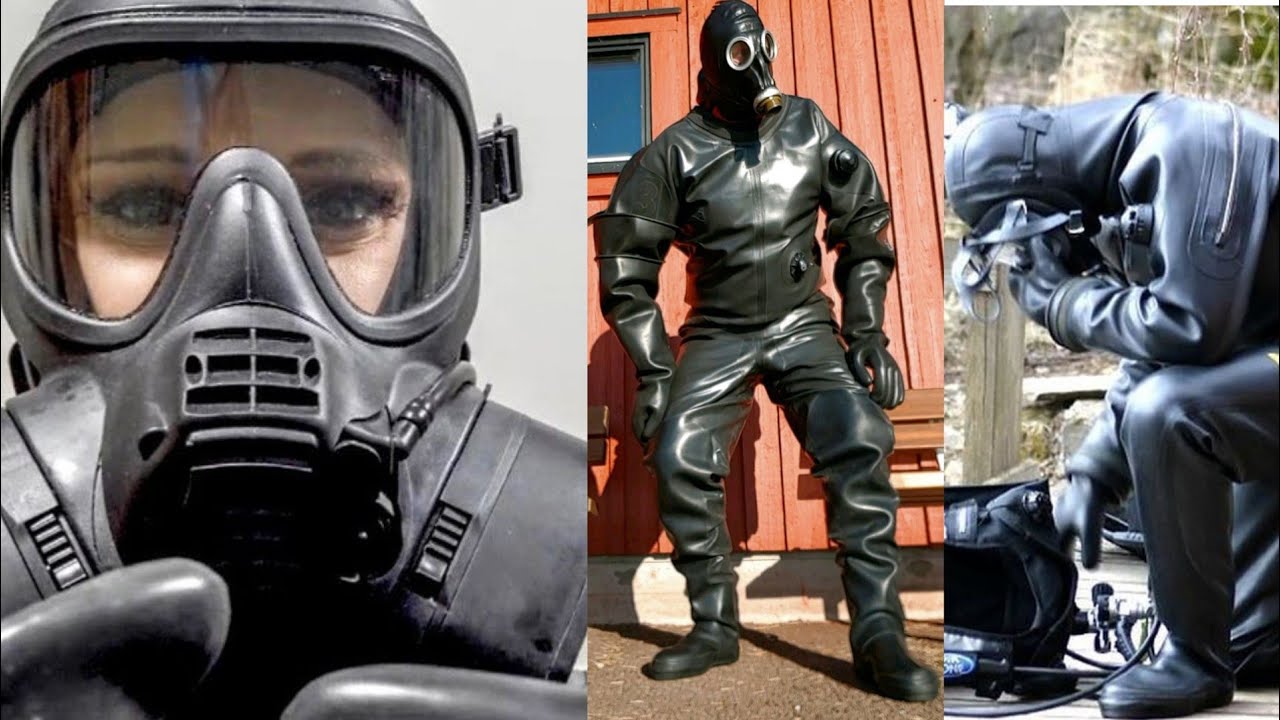 Scientists 's invention of latex full face gas masks and scuba diving ...