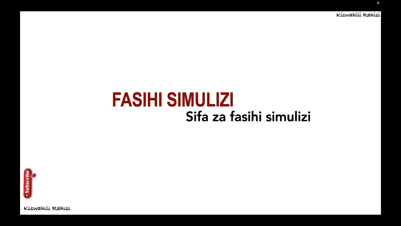 sifa za fasihi simulizi - YouTube