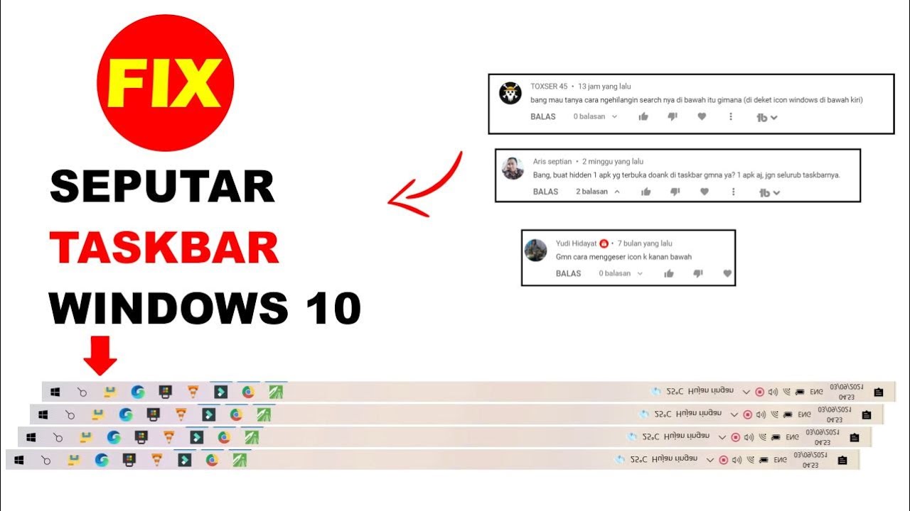 Cara Mengatur Tampilan Taskbar Windows 10 | QnA Seputar Taskbar - YouTube