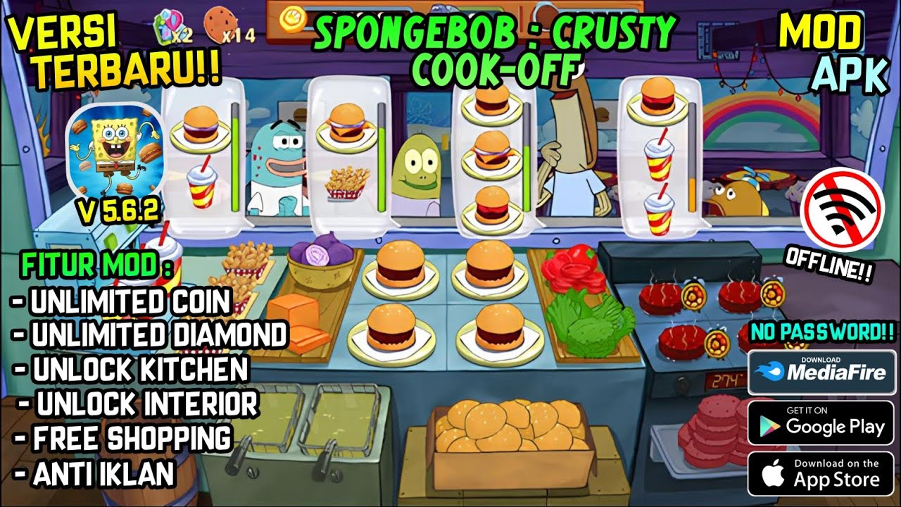 Spongebob : Crusty Cook-Off Mod Apk Versi 5.6.2 Terbaru 2024 ...