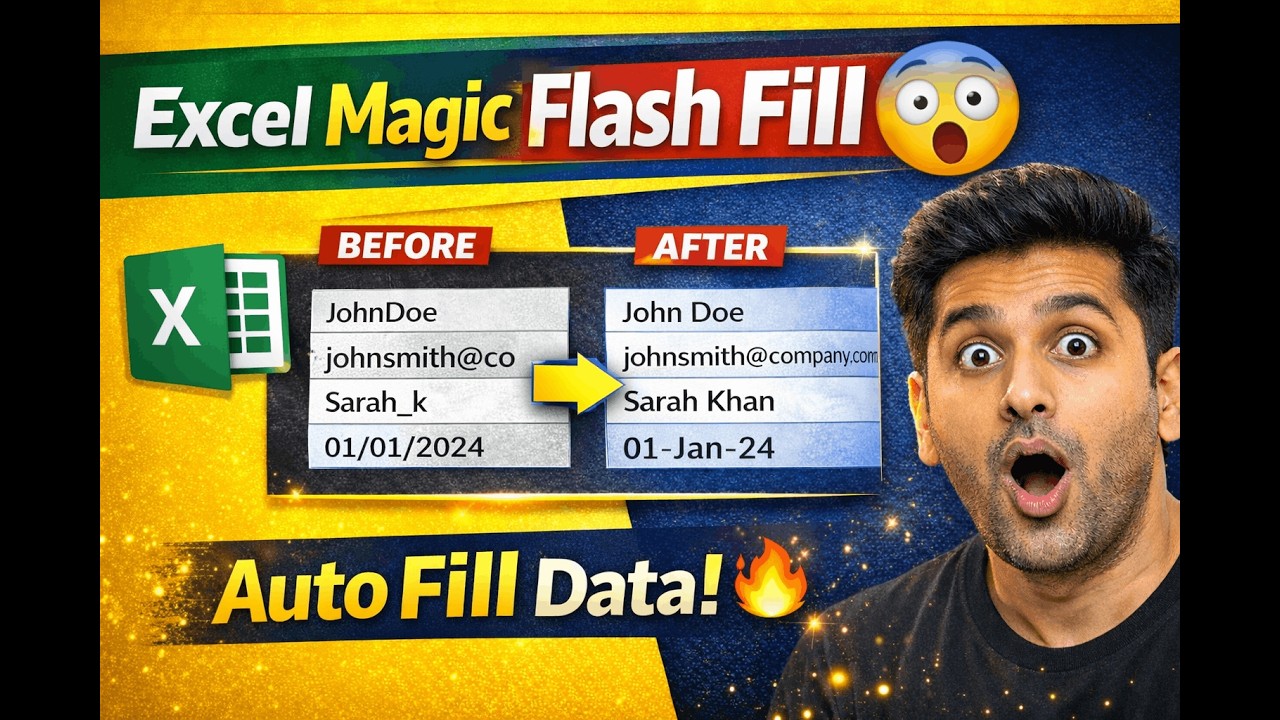 👉 Excel Flash Fill Trick 🔥 | Automatic Data Fill in Seconds | Excel ...