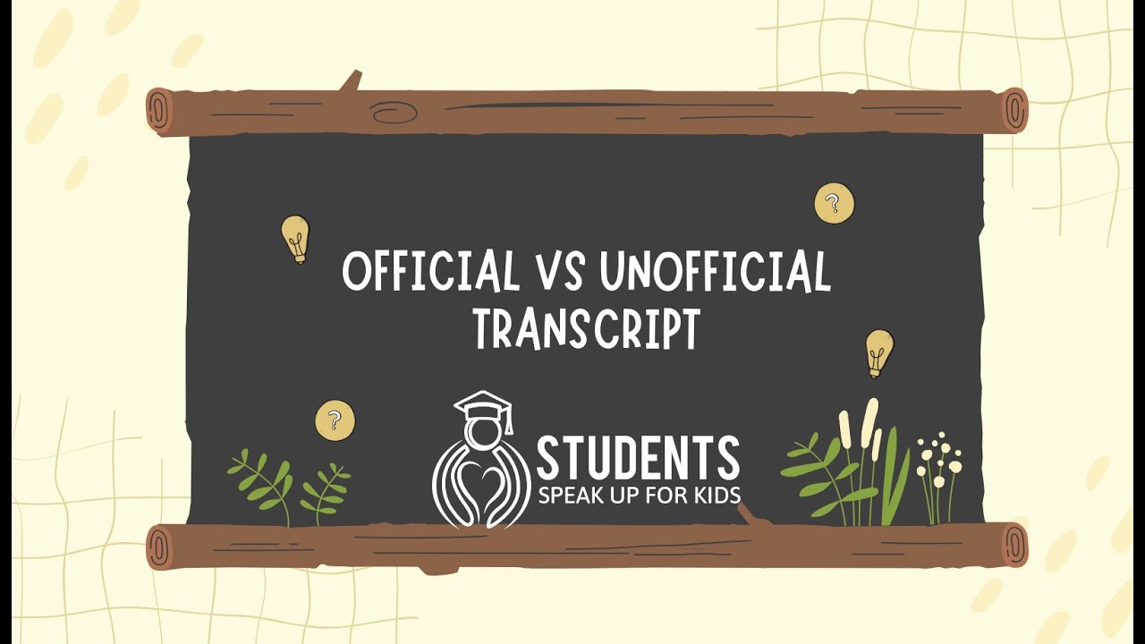 Official vs Unofficial Transcripts - YouTube