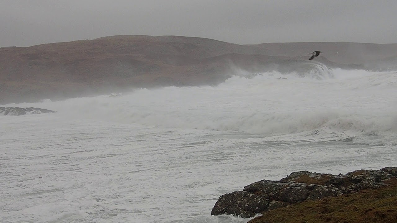 Storm in the North sea at Quarff Shetland - YouTube