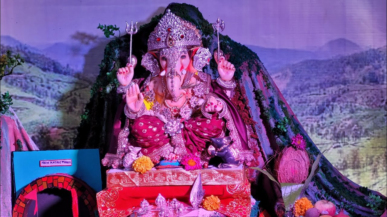 🚩Ganpati Decoration || Unique wari Decoration 2025 || Dive Ghat scene ...