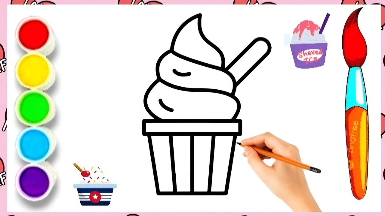 Ice Cream Drawing 🍦 Tutorial For Everyone || Delicious Ice Cream ...