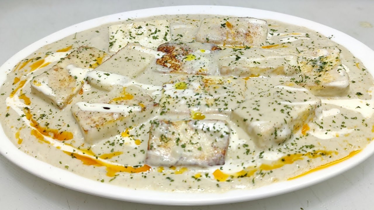 White Gravy Malai Paneer Korma - मलाई पनीर शाही कोरमा - Shahi Paneer ...