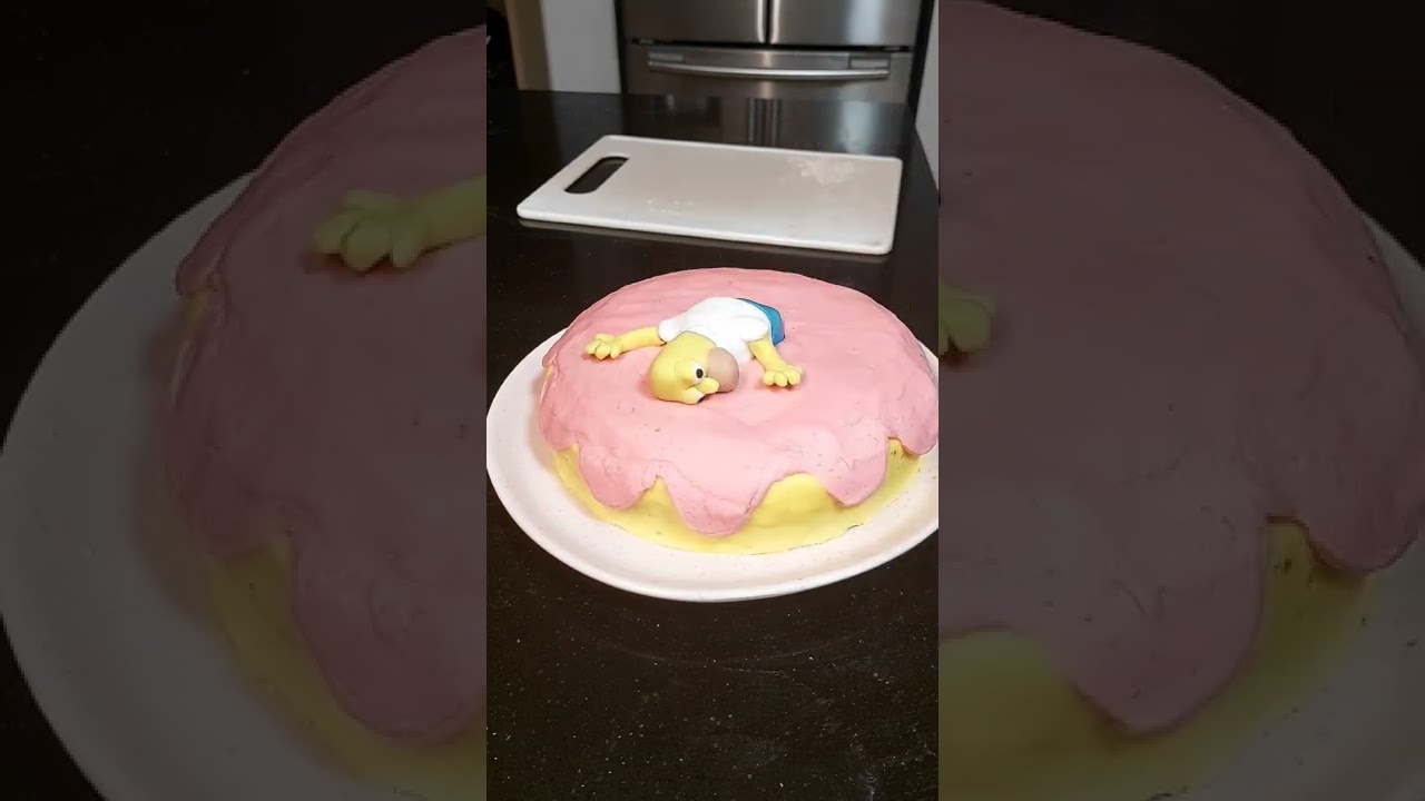 The Simpson's Themed Donut Cake #simpsons Simpson's #cake #baking - YouTube