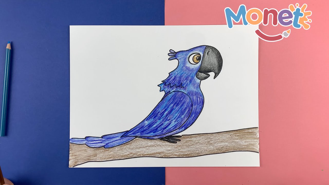 Como dibujar a BLU de RIO /dibujo de un pájaro facil! - YouTube
