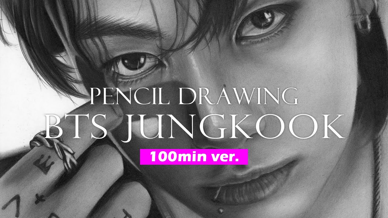 20th BTS Jungkook drawing 100 min ver./How to draw BTS Jungkook step by ...