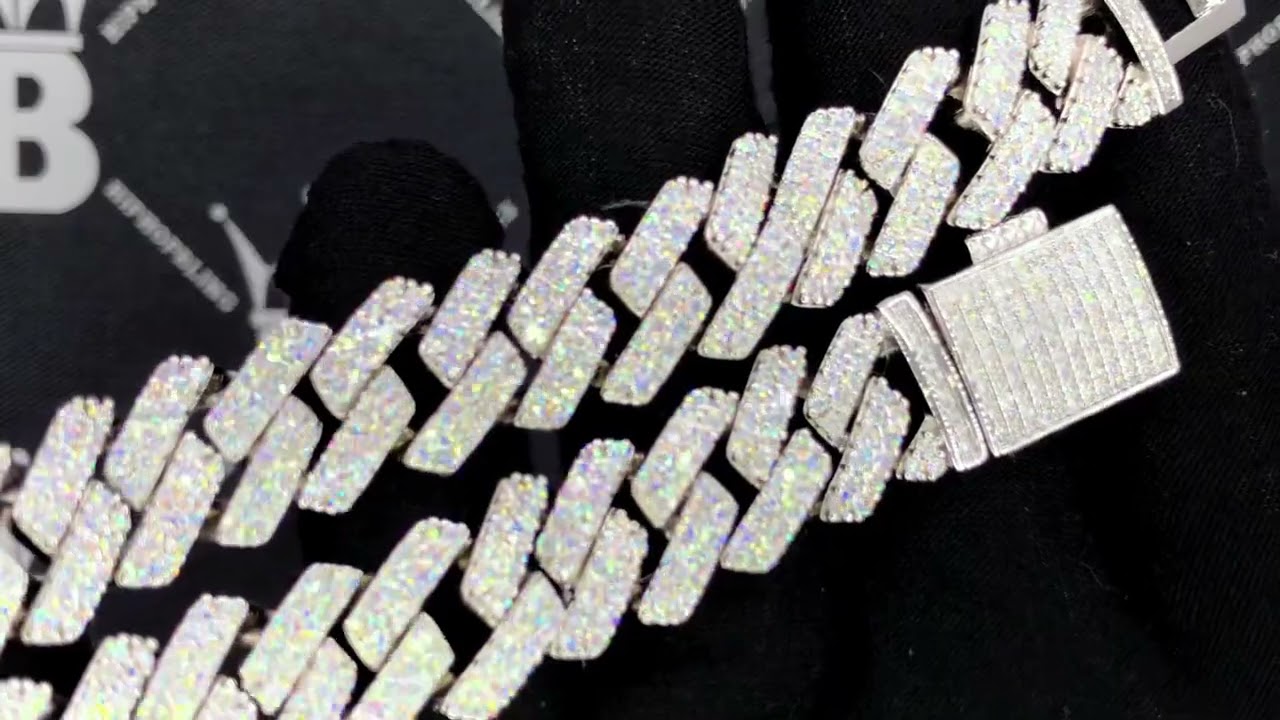 Moissanite Cuban Chain Sharp Link 15MM .925 Sterling Silver | Pass ...