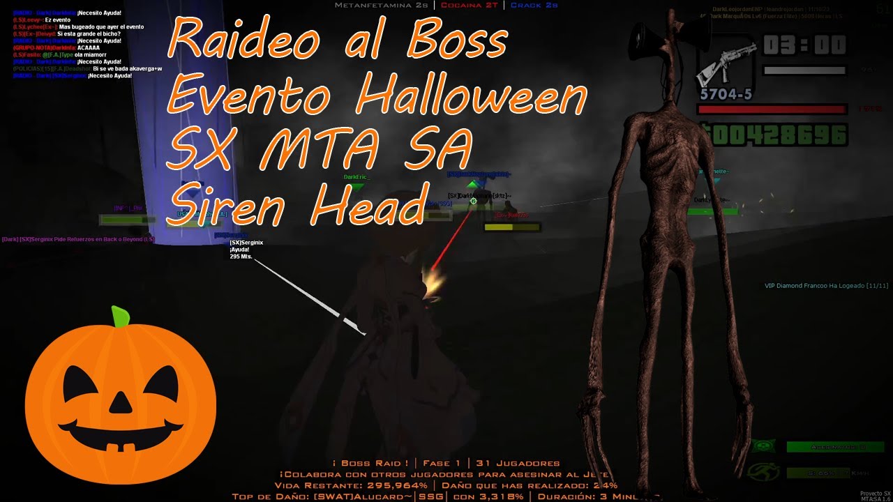Raideo al Boss - Evento Halloween - SX - MTA SA - Siren Head - YouTube