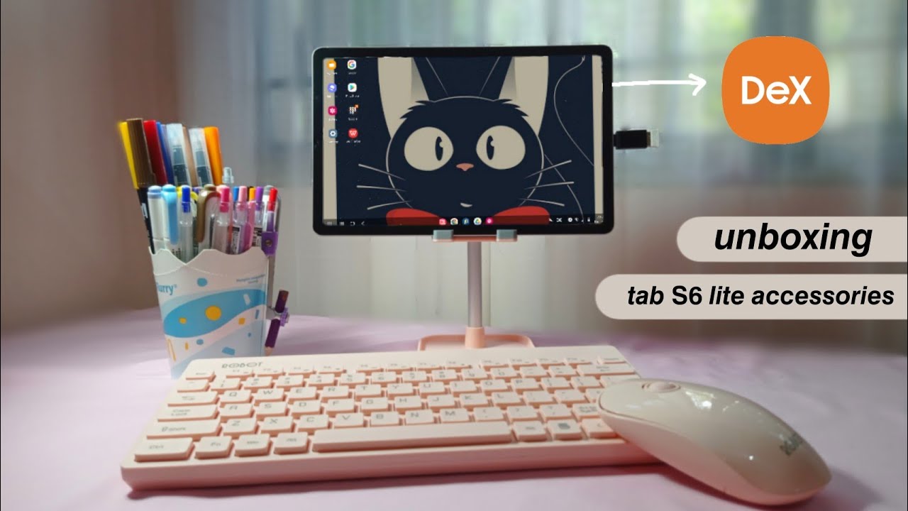 trying new samsung DeX on tab S6 lite + unboxing tab accesories - YouTube