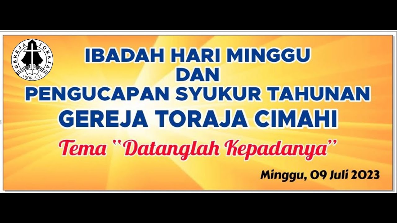 Ibadah Syukur Tahunan 2023 Gereja Toraja Jemaat Cimahi - YouTube