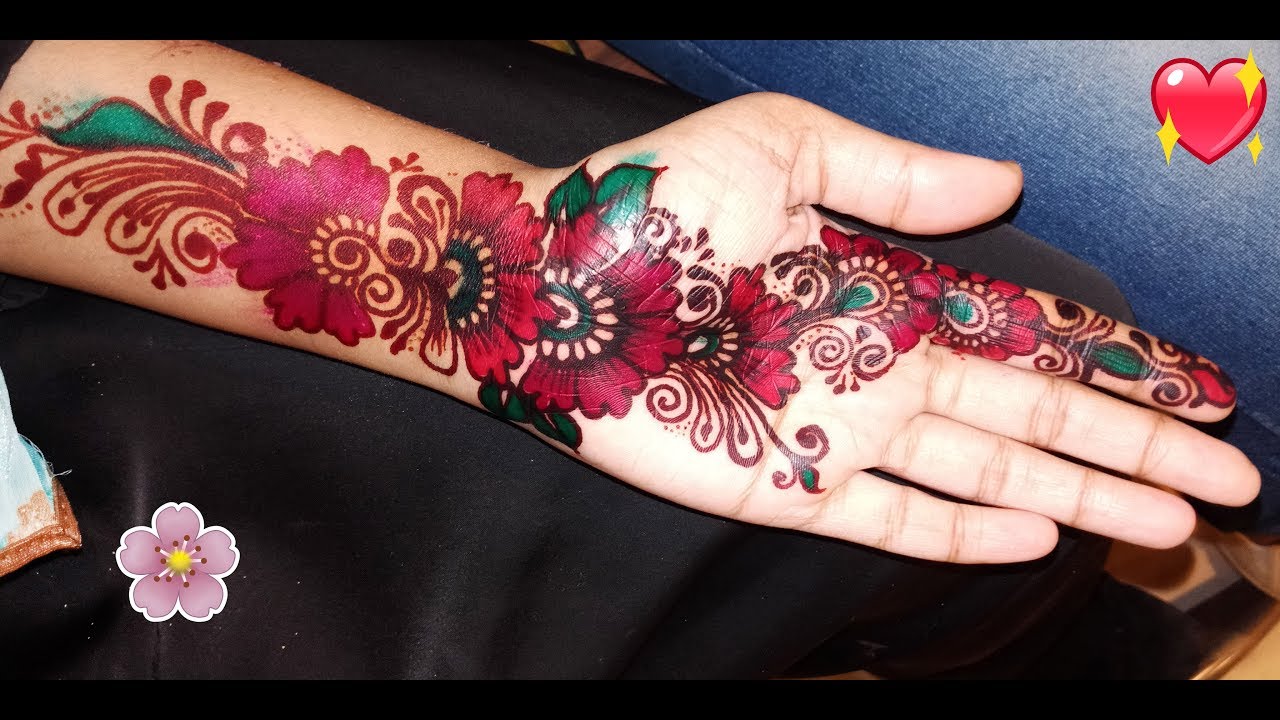 Eid Mehndi 2019 Flower Colored Henna Mehndi Design | Be You And Beauty ...