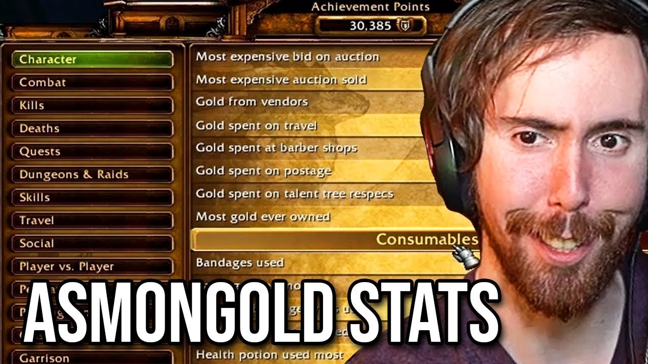 Asmongold Shows His WoW Statistics On Stream (Total Gold Acquired ...