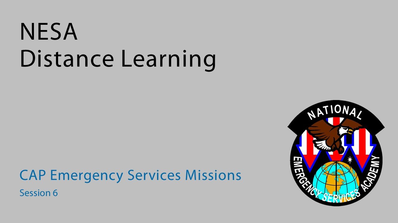 NESA Distance Learning Session 6 CAP Emergency Services - YouTube