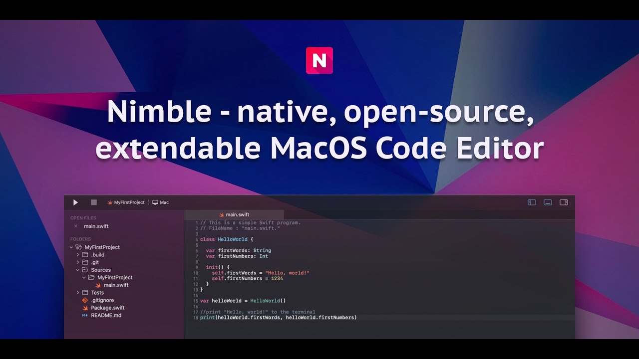 Nimble - native, open-source, extendable MacOS Code Editor - YouTube
