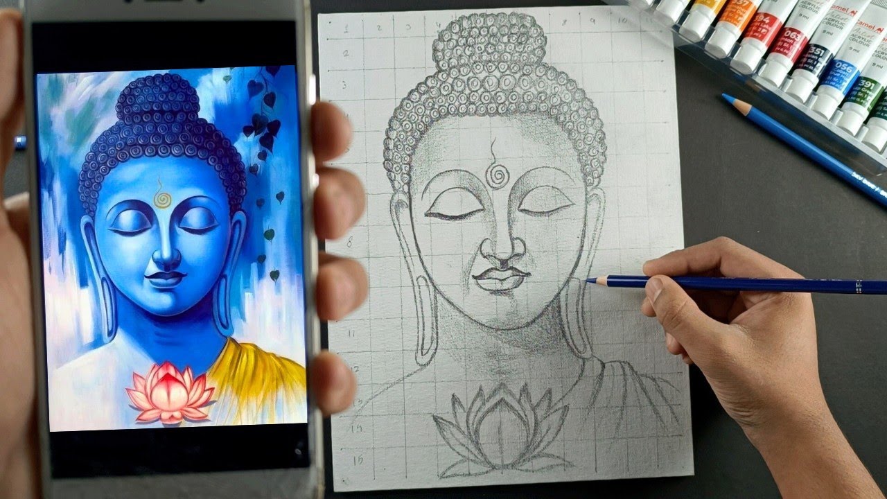 How To Draw Gautam Buddha | Step By Step (Outline Tutorial) - YouTube