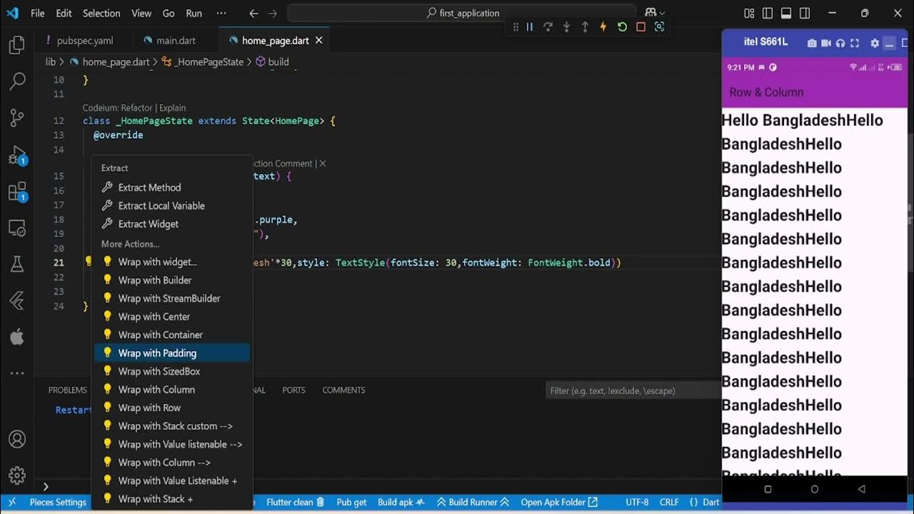 Lesson 8: Container | Row | Column | Expanded | Flutter Apps Development | Learn with Noman ...